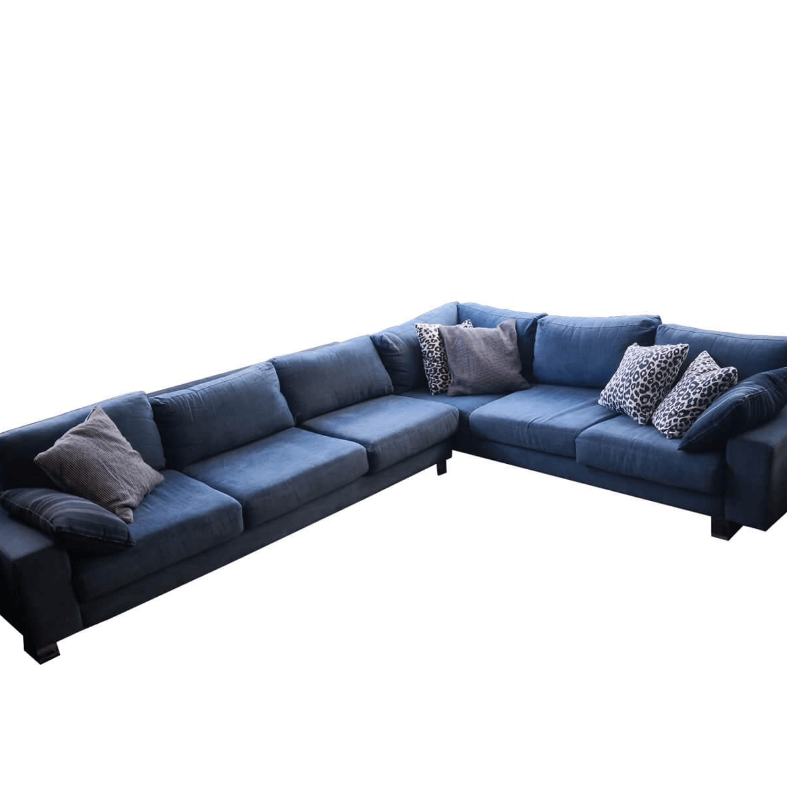 Modular Sofa with Denim Blue Fabric, sold