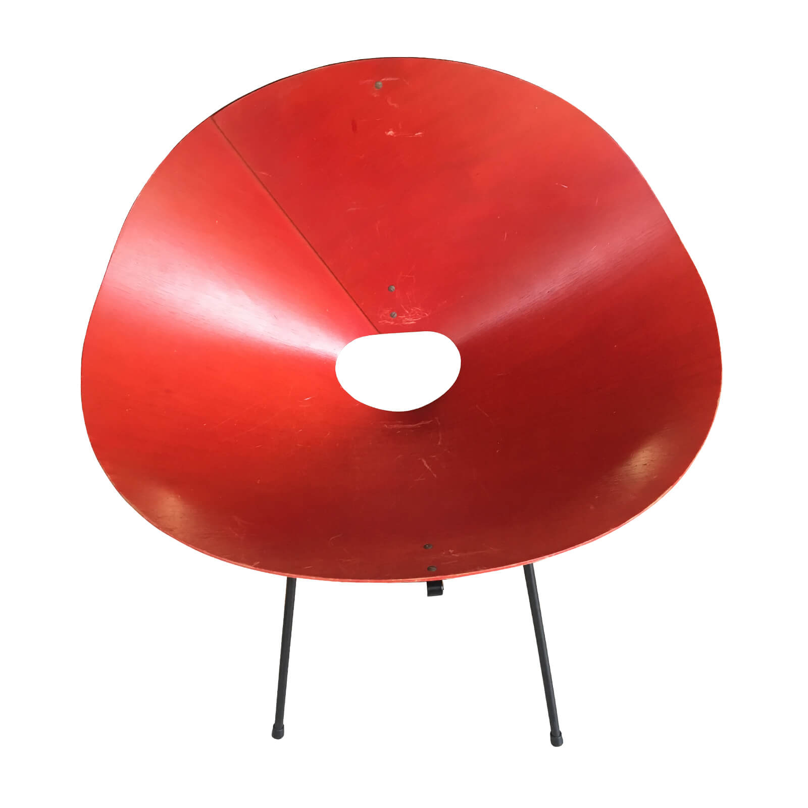 Red ‘Kone’ Chair by Roger McLay