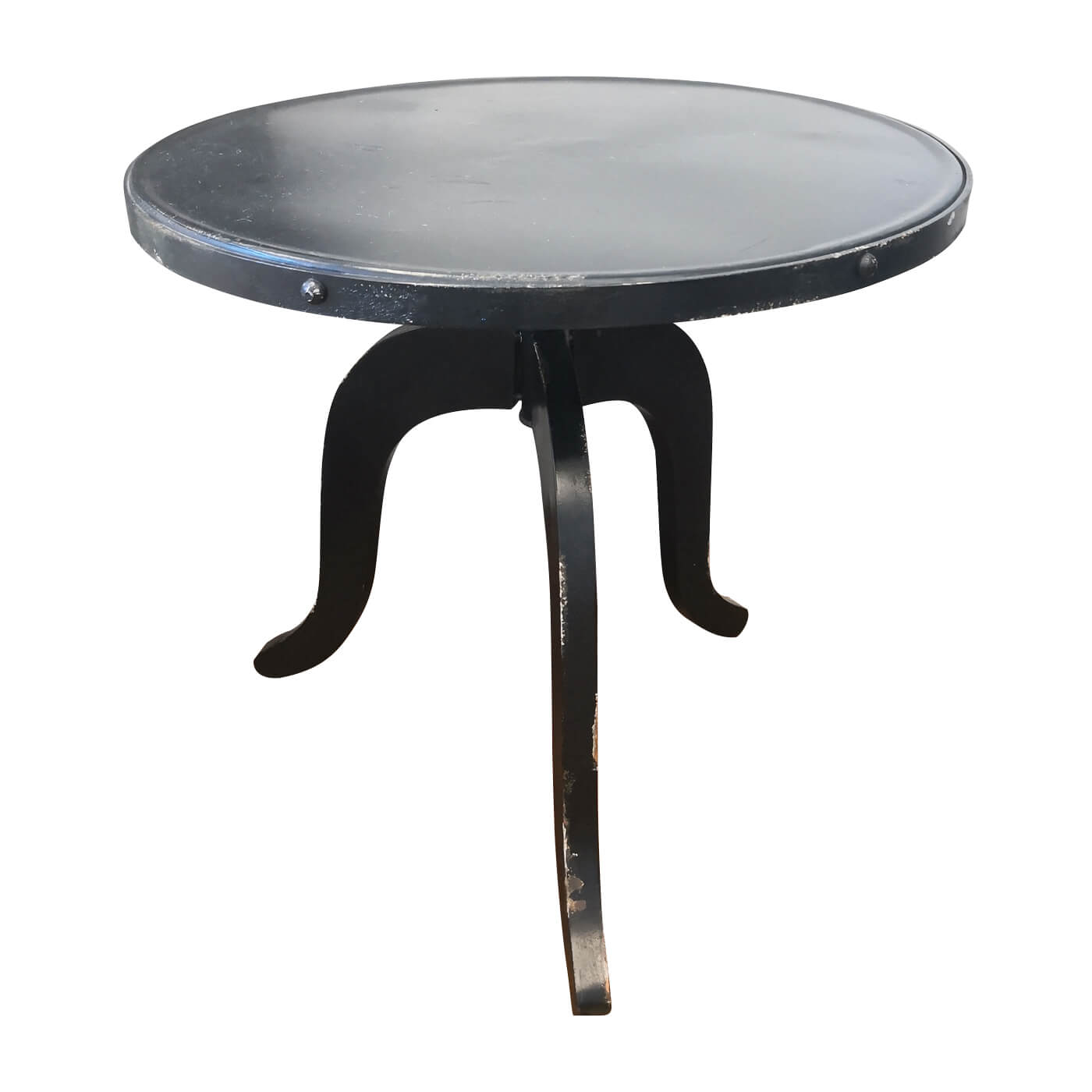 Round Metal Side Tables, pair