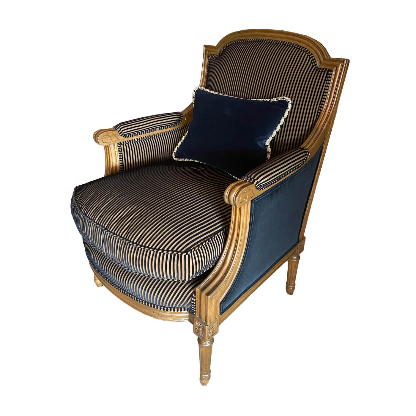 Louis XV Chair with Velvet Upholstery