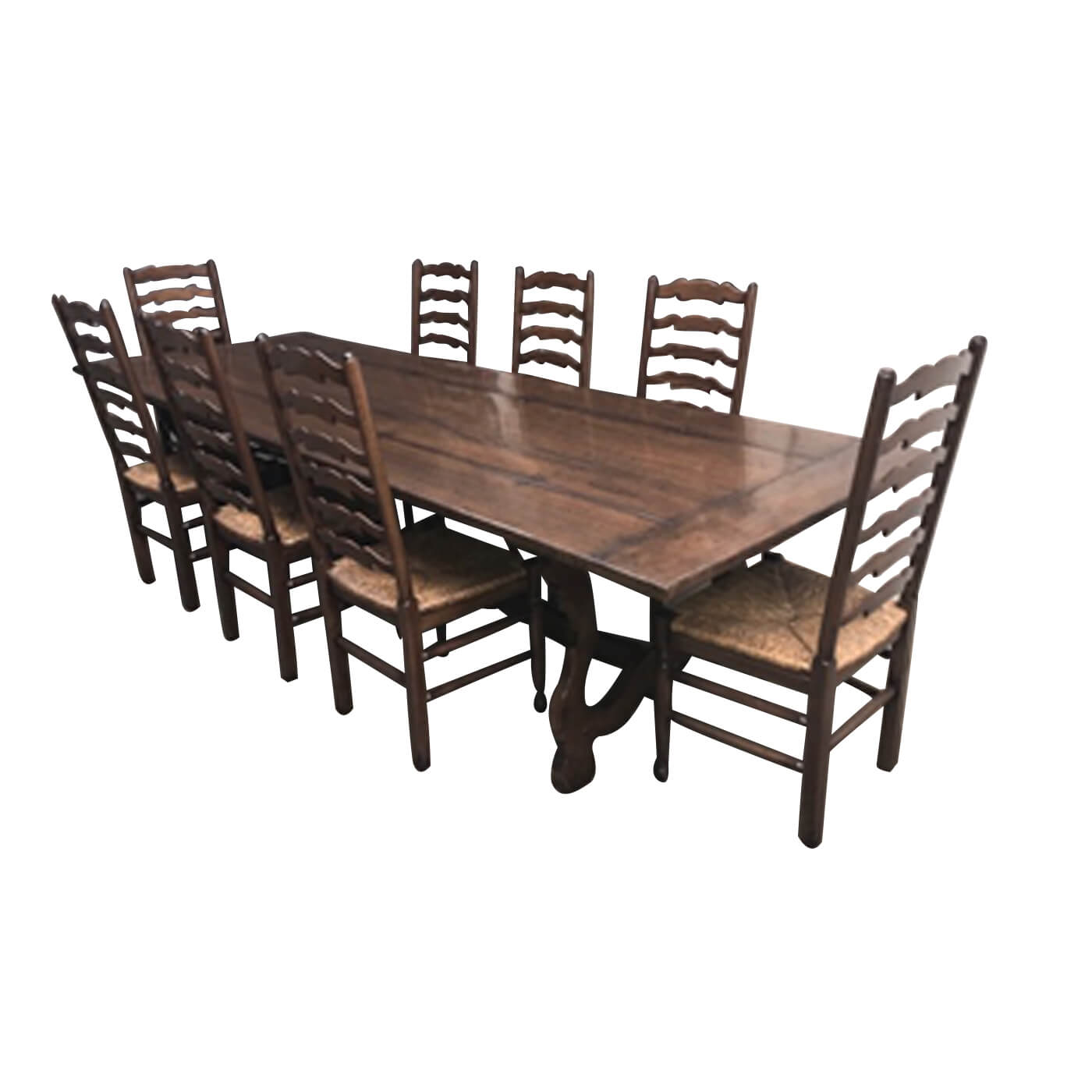 Spanish style dining table and 8 chairs