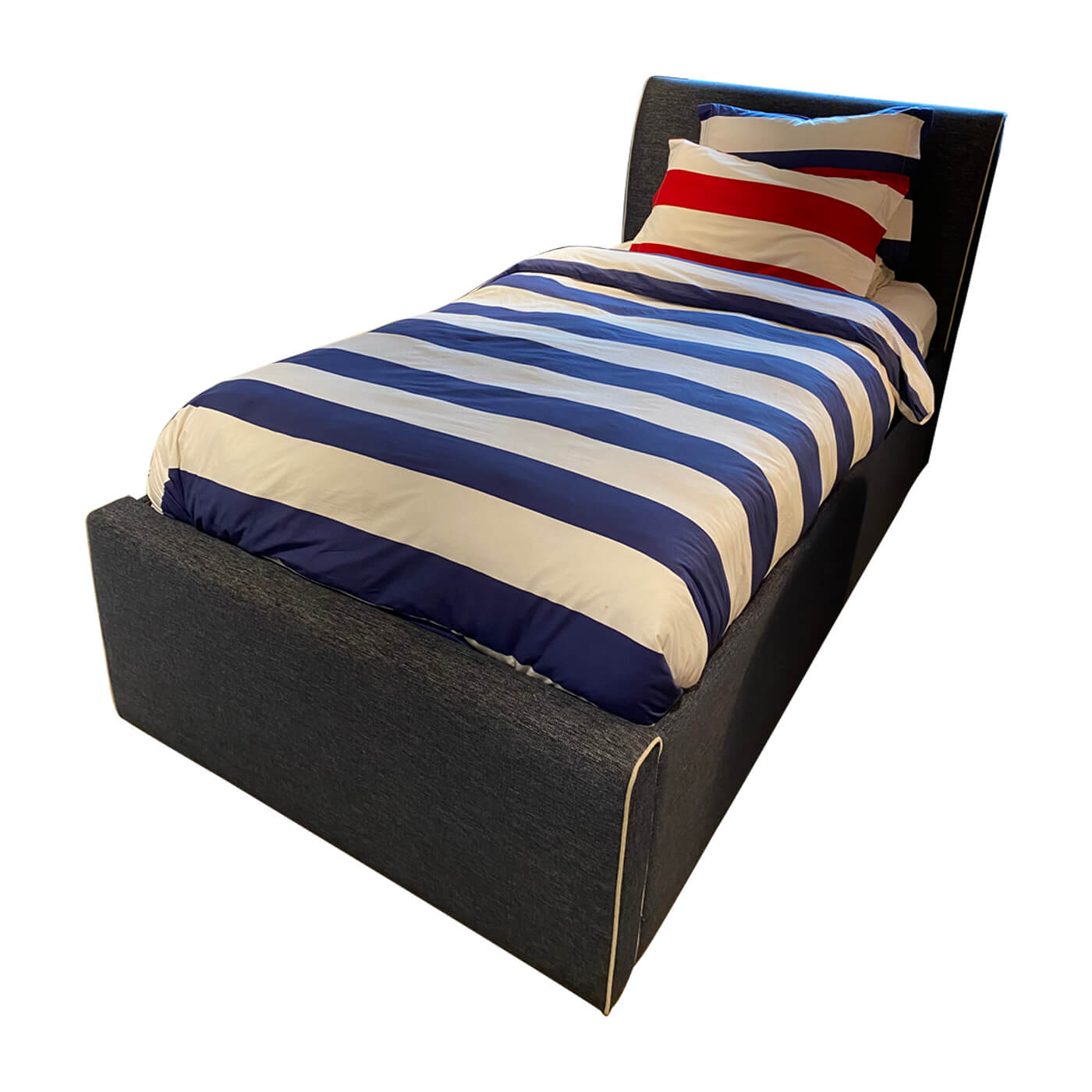 Upholstered Single Bed with Trundle