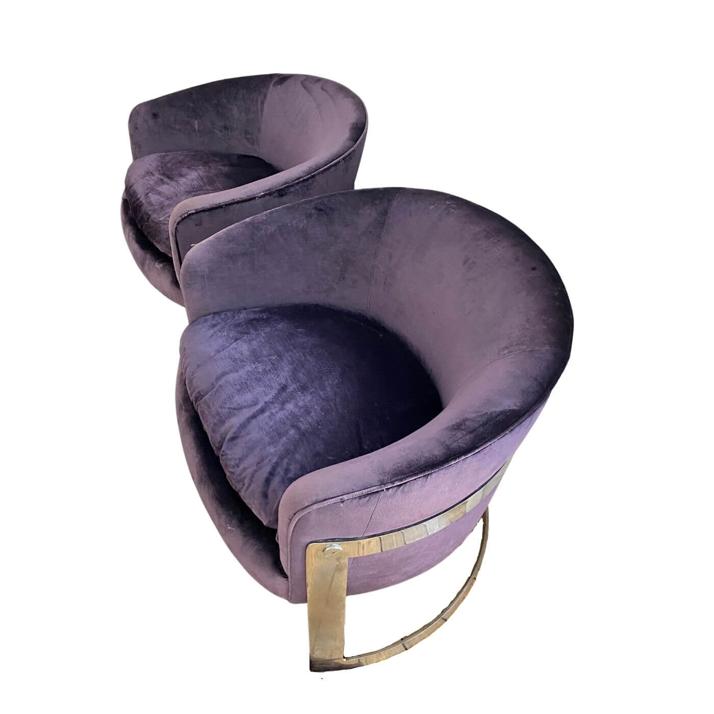 Bernhardt Flair Chrome & Velvet Chairs