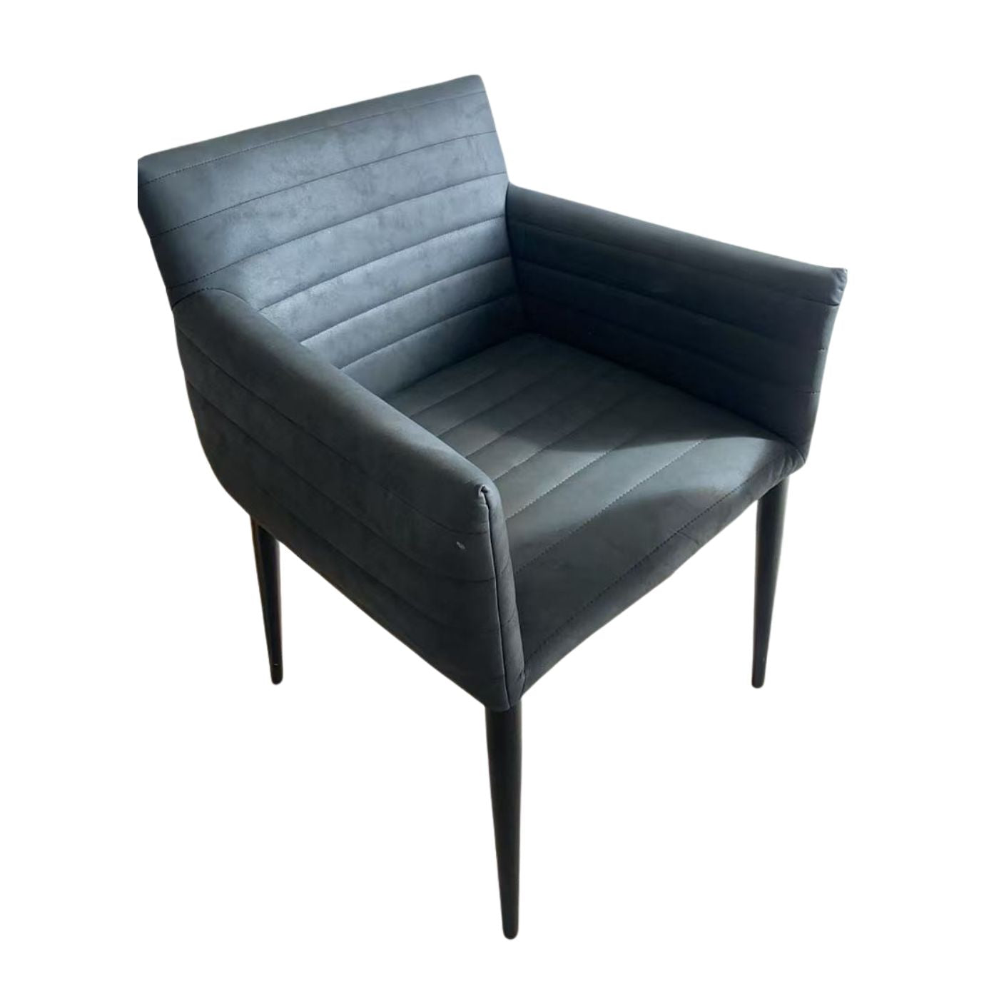 Coco Republic Black Leather Dining Chairs, set of 6