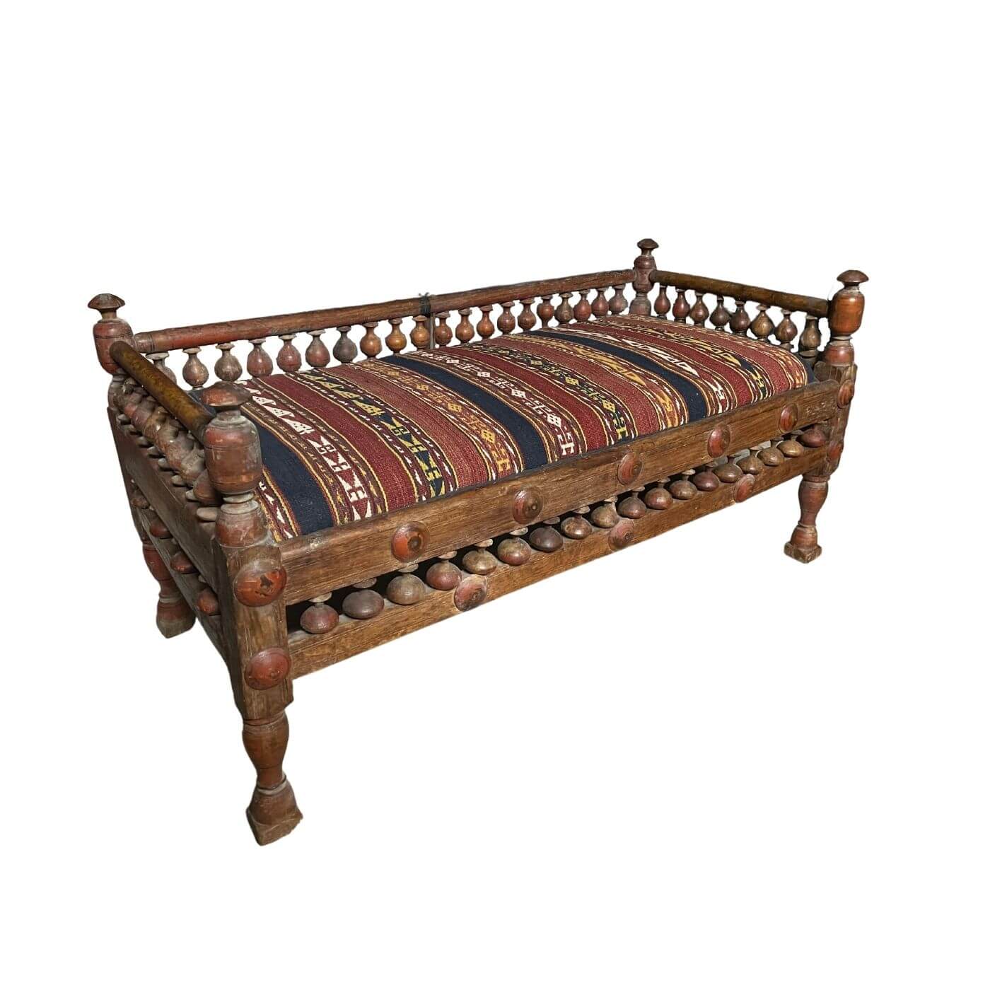 Punjabi Bench with Kilim seat