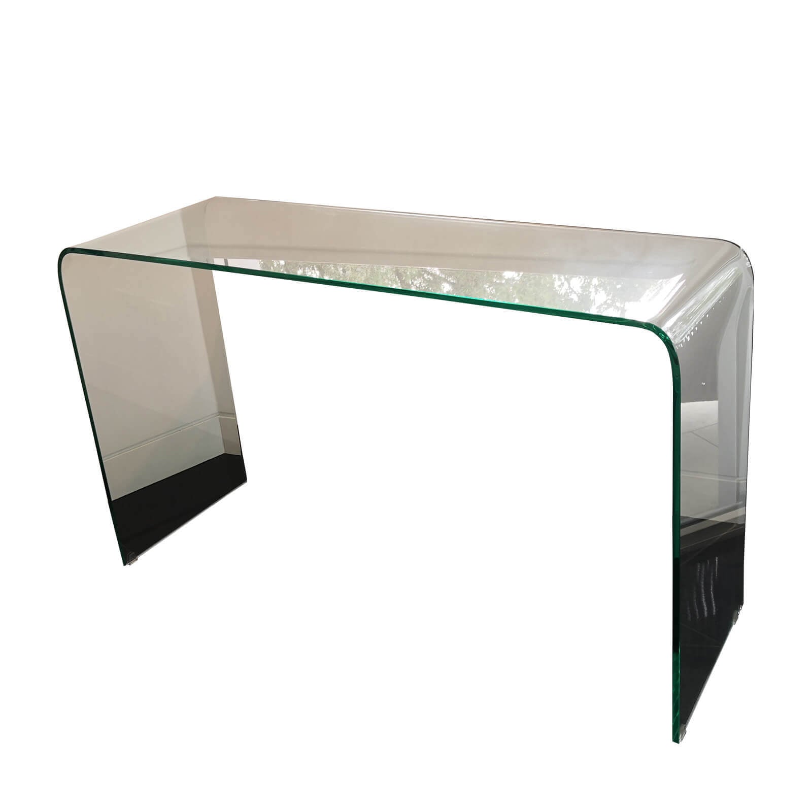 Glass Console Table with Waterfall Edge